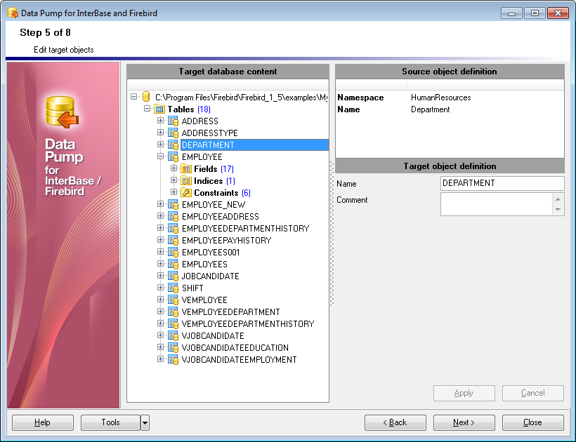 Online Documentation for Data Pump for InterBase/Firebird | SQLManager